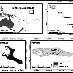 Map of the Line Islands, including Palmyra and Kiritimati.