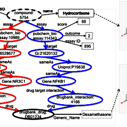 Graphic representation of the SPARQL query for finding the compound ...