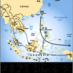 Map of ISEA and generalized migration patterns.