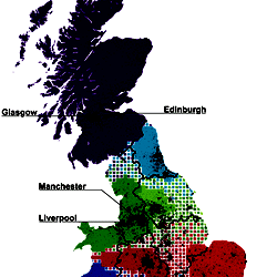 The core regions of Britain.