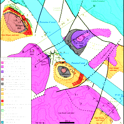 Geologic map of the Culebra Cut along the Panama Canal.