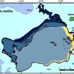 A map of Saba Bank, in the Netherlands Antilles.
