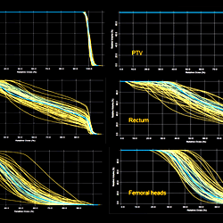Distribution of the dose volume histograms of each structure used for ...
