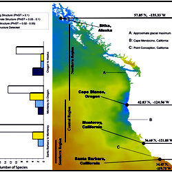 Map of primary collection locations, geographic regions, and major ...