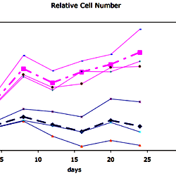 Relative cell number (Total cell number/Total cell number at day 0) as ...