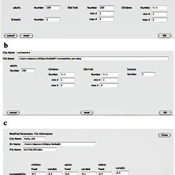 Example of the option menus used to build the cities and to establish ...