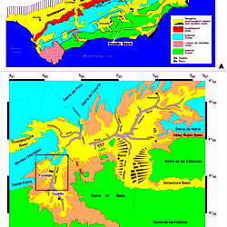 Geological maps of the Betic Cordillera in southern Spain.