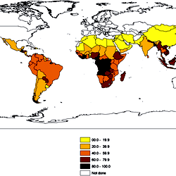 A map of the prevalence of infection with any species of intestinal ...