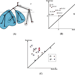 Examples of persistence diagrams.