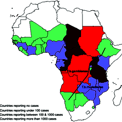 Map of Sleeping Sickness.