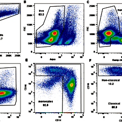 Flow cytometry gating strategy to identify the three monocyte subsets ...