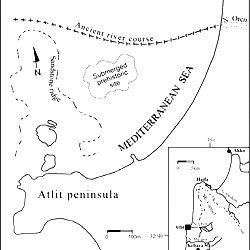 Map of Atlit-Yam site in the North Bay of Atlit, 10 km south of Haifa ...