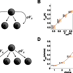 Predictions of the context-sensitive model in choice tasks.