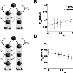 Predictions of the context-sensitive model in choice-schedule tasks.