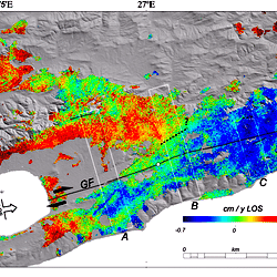 InSAR velocity map.