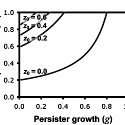The evolution of persister function, with less extreme differences in ...