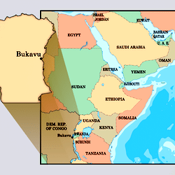 Map of Bukavu, South Kivu, DRC