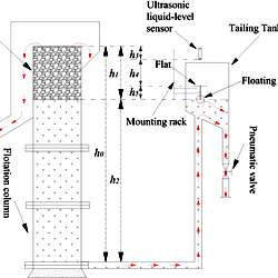 Schematic diagram of the froth depth measurement.