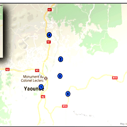 Map showing location of sentinel sites.
