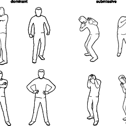 Visual stimuli showing dominant and submissive body postures.