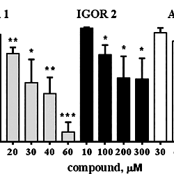 Inhibitory effect of the IGOR compounds on Notch transcriptional activity.