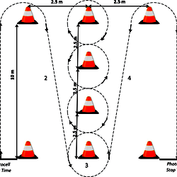 Schematic representation of Illinois Agility Test.