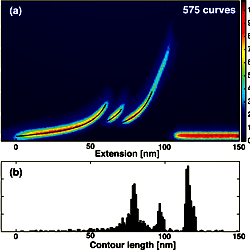 Overlay of force-extension curves and transformation into contour ...