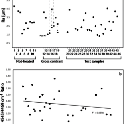 Plots of the mean roughness values (Ra) of archaeological samples.