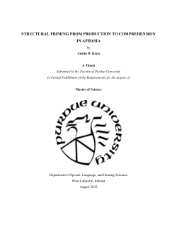 Structural Priming from Production to Comprehension in Aphasia