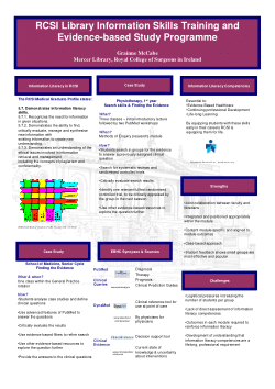 RCSI Library Information Skills Training and Evidence-based Study Programme