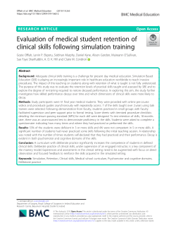 Framing learning objectives of clinical skills training and learning ...