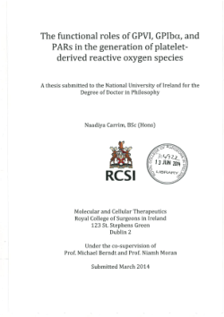 The functional roles of GPVI, GPIba, and PARs in the generation of ...