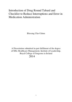 Introduction of Drug Round Tabard and Checklist to Reduce Interruptions ...