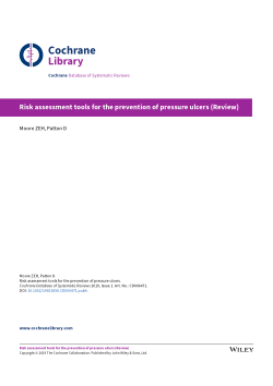 Risk assessment tools for the prevention of pressure ulcers.