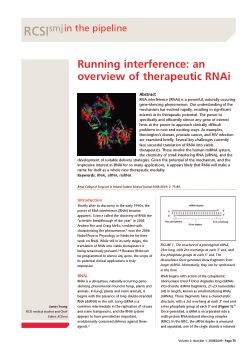 Item - Running interference: an overview of therapeutic RNAi - Royal ...