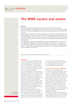 The MMR vaccine and autism