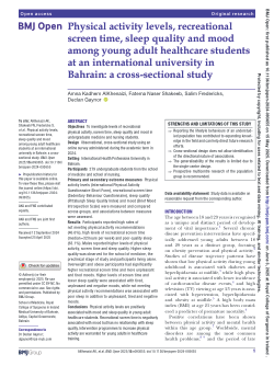 Physical activity levels, recreational screen time, sleep quality and mood among young adult ...