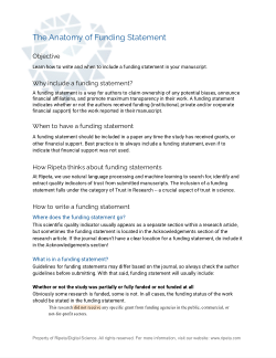 Anatomy of a Funding Statement