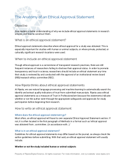 Anatomy of an Ethical Approval Statement