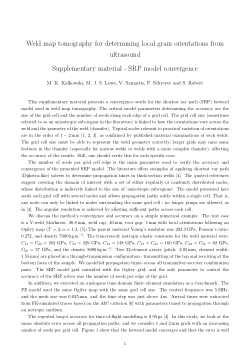 SRP model convergence study from Weld map tomography for determining ...