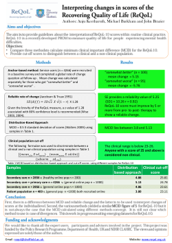 Item - Interpreting changes in scores of the Recovering Quality of Life ...