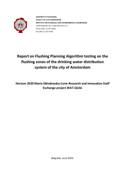 Report on Flushing Planning Algorithm testing on the flushing zones of ...