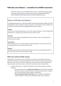 Departmental FAIR checklists