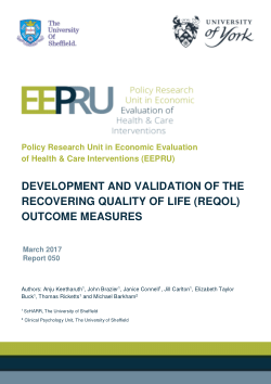 Item - Development and validation of the recovering quality of life ...