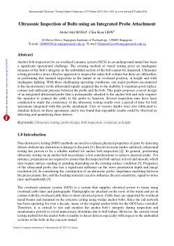 Item - Ultrasonic Inspection of Bolts using an Integrated Probe ...