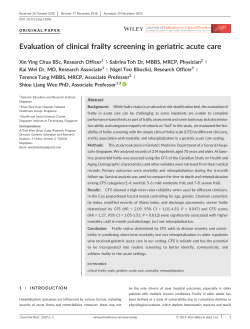 Evaluation of clinical frailty screening in geriatric acute care