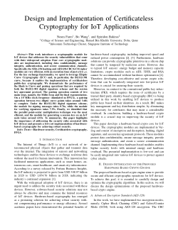 Design and Implementation of Certificateless Cryptography for IoT Applications