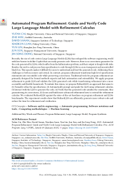 Automated Program Refinement: Guide and Verify Code Large Language Model with Refinement Calculus