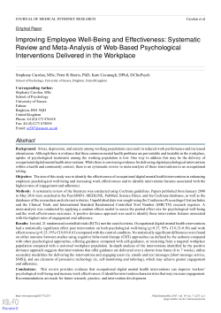 Improving employee wellbeing and effectiveness: a systematic review and ...