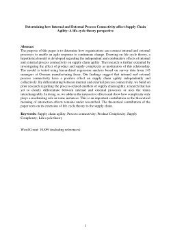 Determining how internal and external process connectivity affect ...